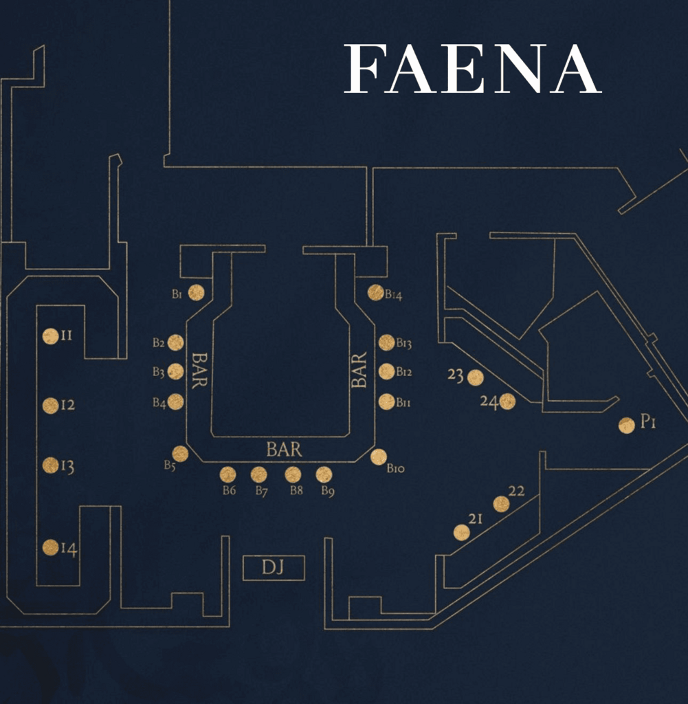 Faena Miami Table Map