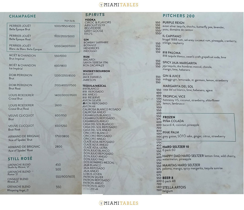 Strawberry Moon Pool Party Bottle Menu